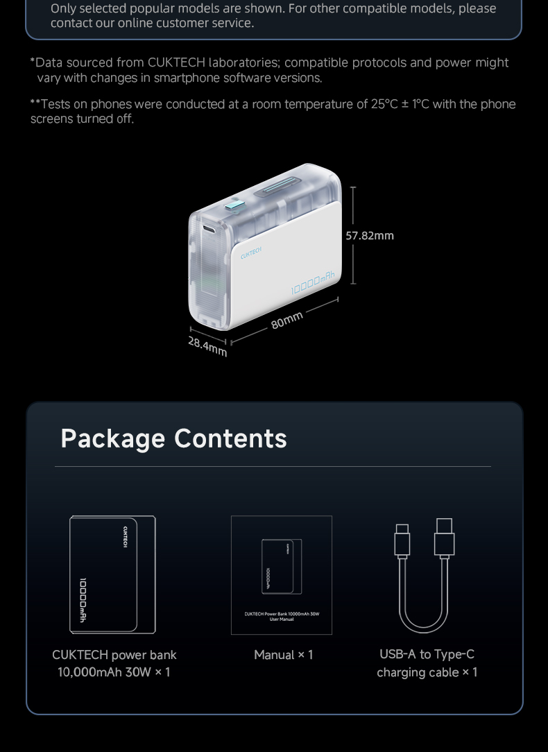 【3C Certification】CUKTECH Mini Power Bank 10000mAh 30W Max Fastcharging ...