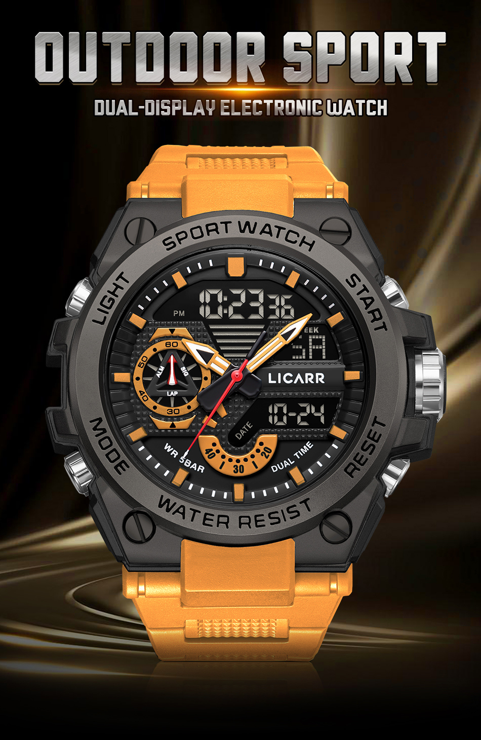 LICARR Top Fashion Men's Watch Original Brand Waterproof Sports Trend ...