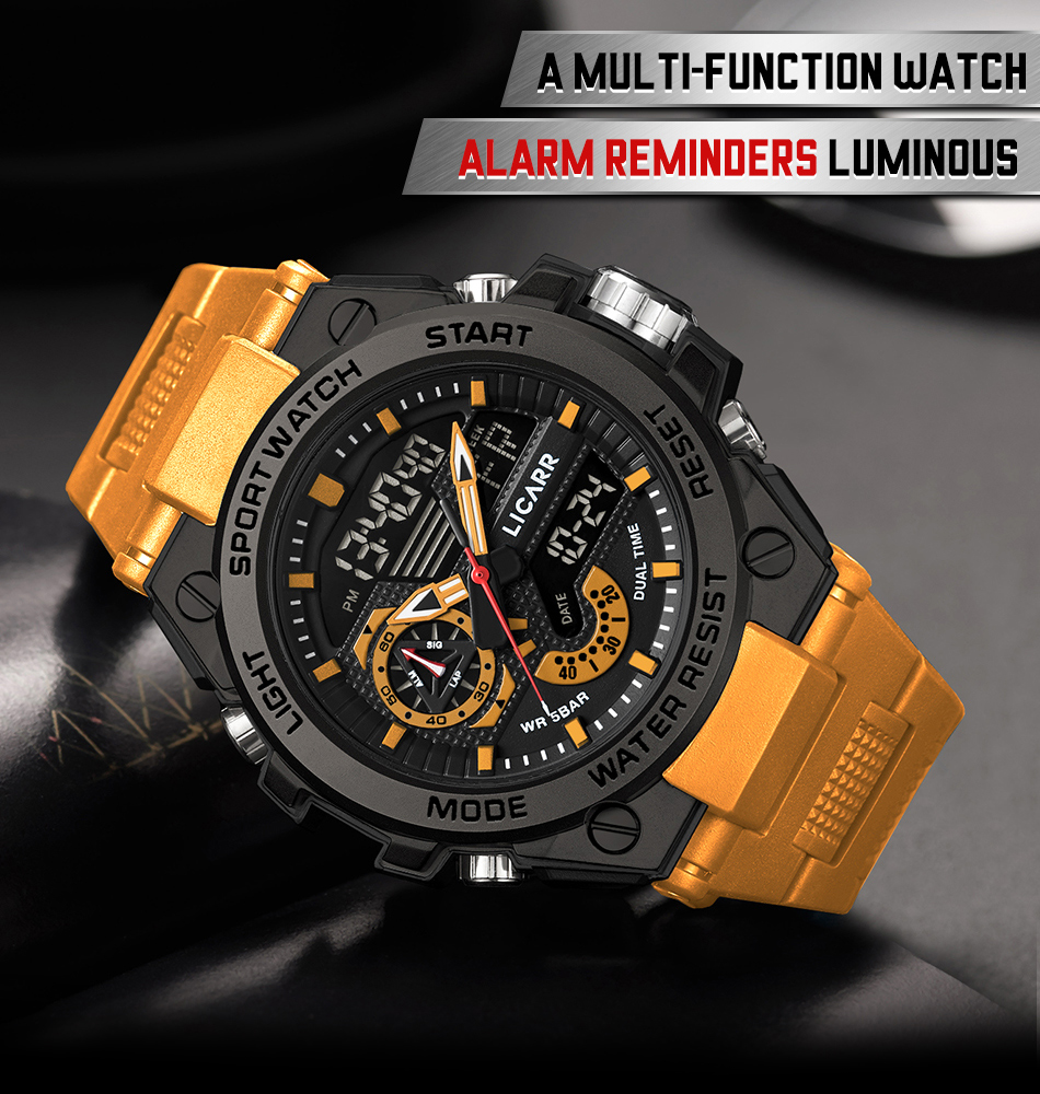 LICARR Top Fashion Men's Watch Original Brand Waterproof Sports Trend ...