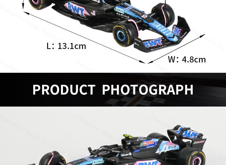 Bburago 1:43 BWT Alpine 2024 A524 #10 #31 F1 Racing Formula Car Static ...
