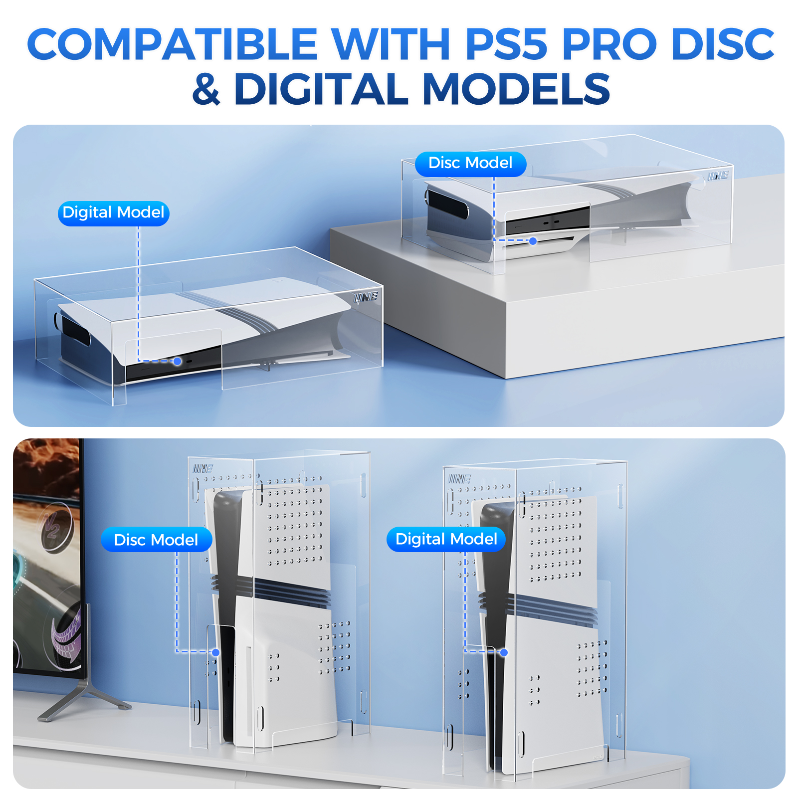 IINE Acrylic Dust Cover for PS5 Pro / Acrylic Material & Dustproof ...