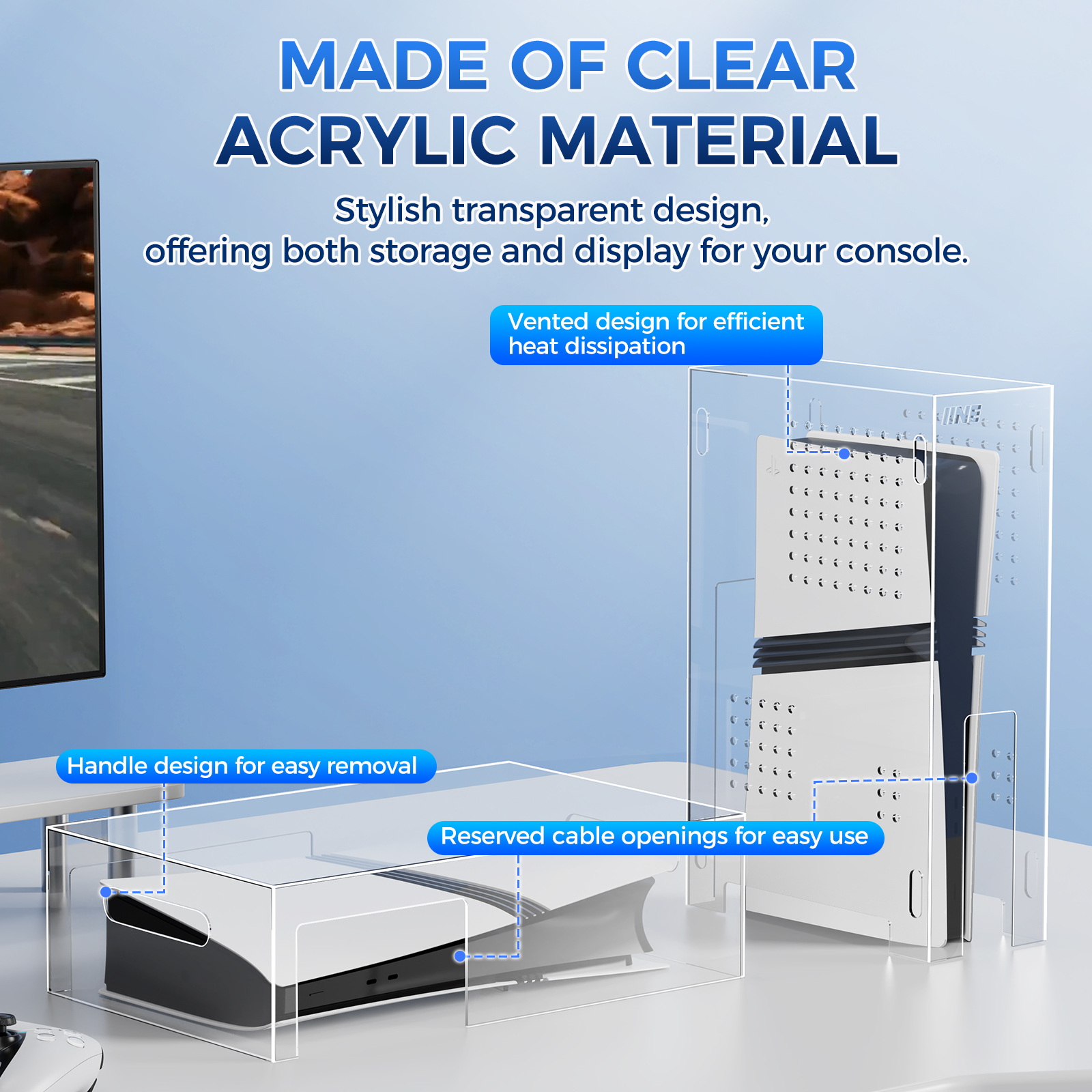 IINE Acrylic Dust Cover for PS5 Pro / Acrylic Material & Dustproof ...