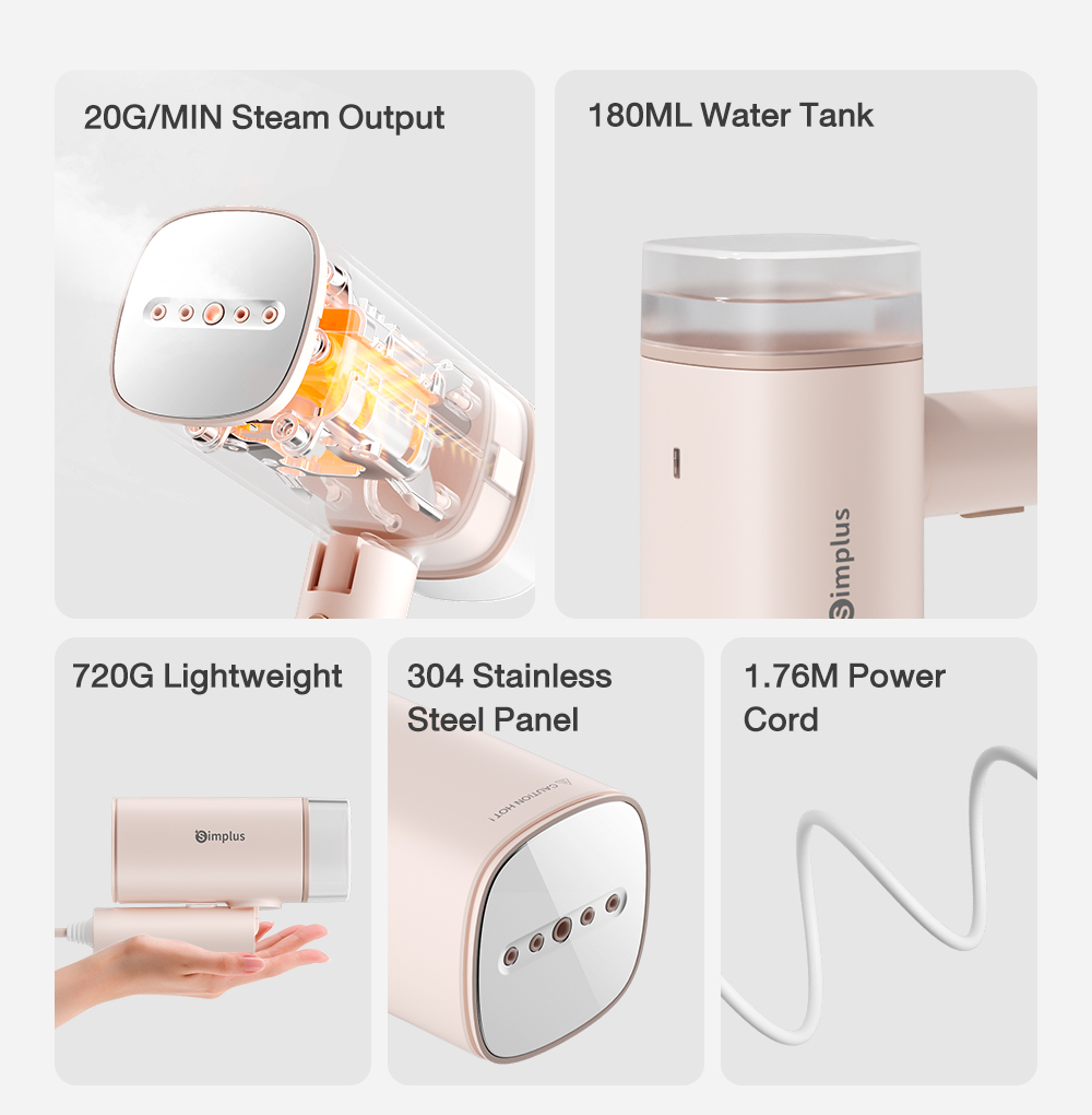 Simplus Foldable Quick Heating Handheld Garment Steamers (1200W/180ml) GTJH020 | Shopee Malaysia