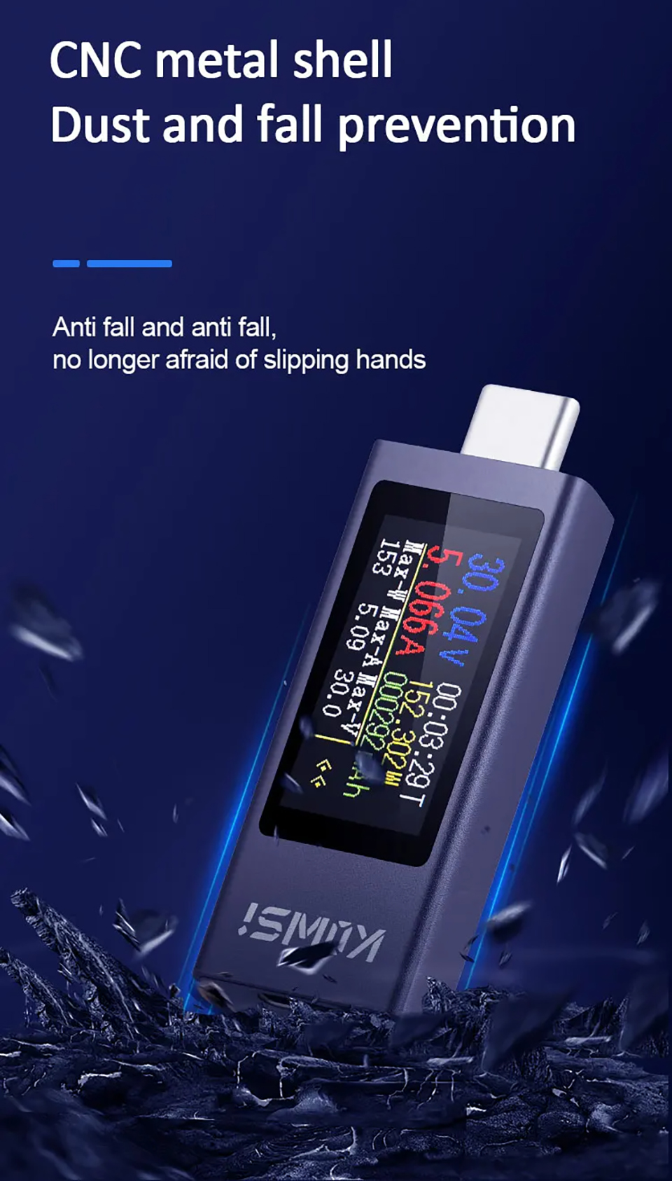 Type-C/USB Current and Voltage Monitor Multi-function Digital Display ...