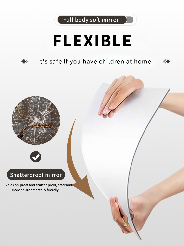 HD Flexible Acrylic Full body mirror DIY Self-adhesive Square Mirror ...