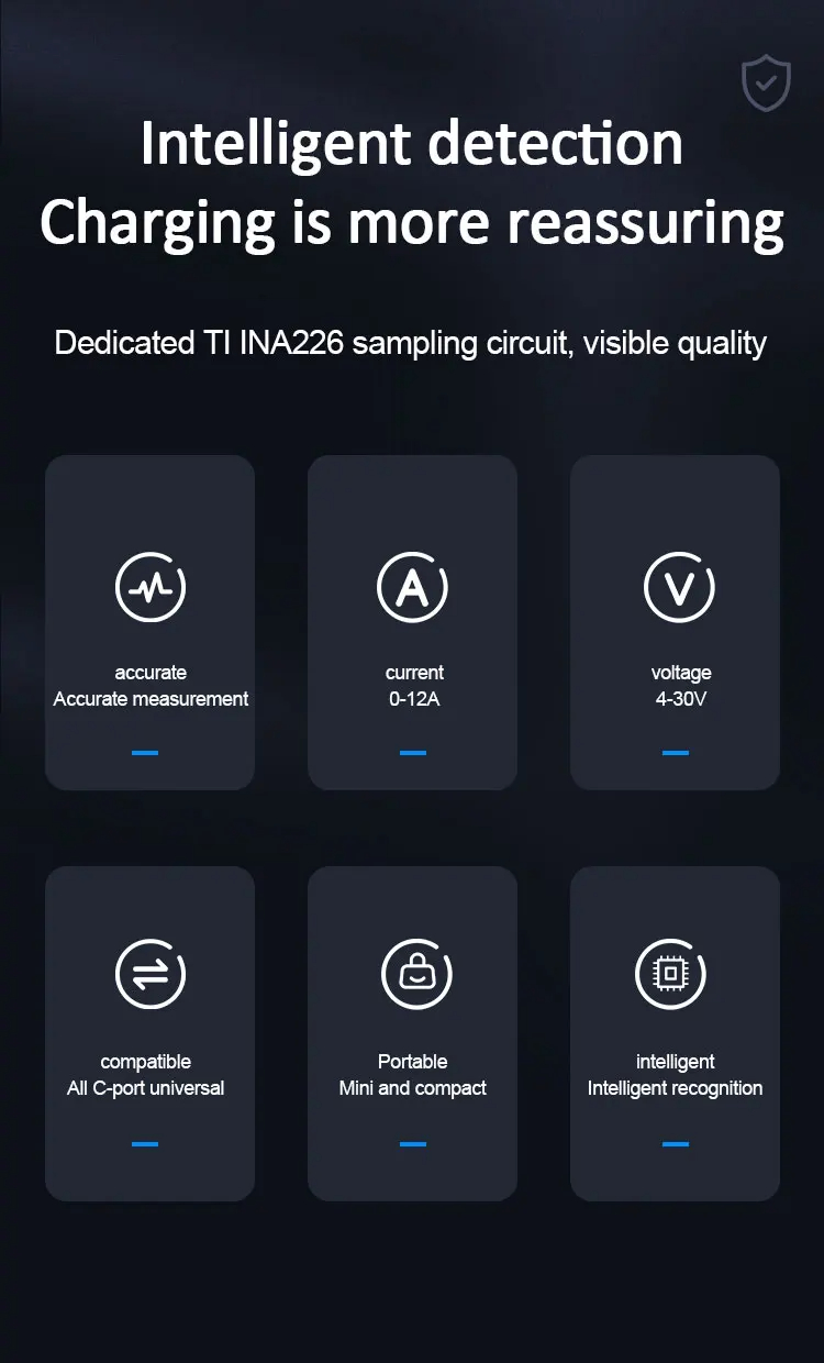 Type-C/USB Current and Voltage Monitor Multi-function Digital Display ...