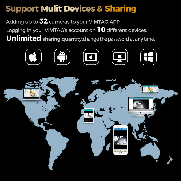 VIMTAG 4MP Outdoor Security Camera WIFI HD Color Night Vision PIR Smart Light Waterproof CCTV ...