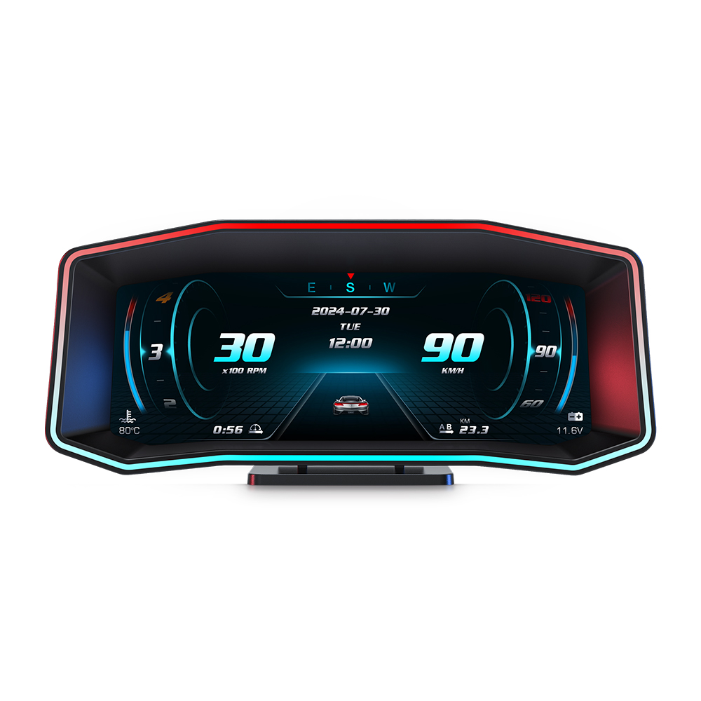 OBD Car Head-up Display LCD Gauge P4 OBS+GPS Slope Meter Speedometer ...