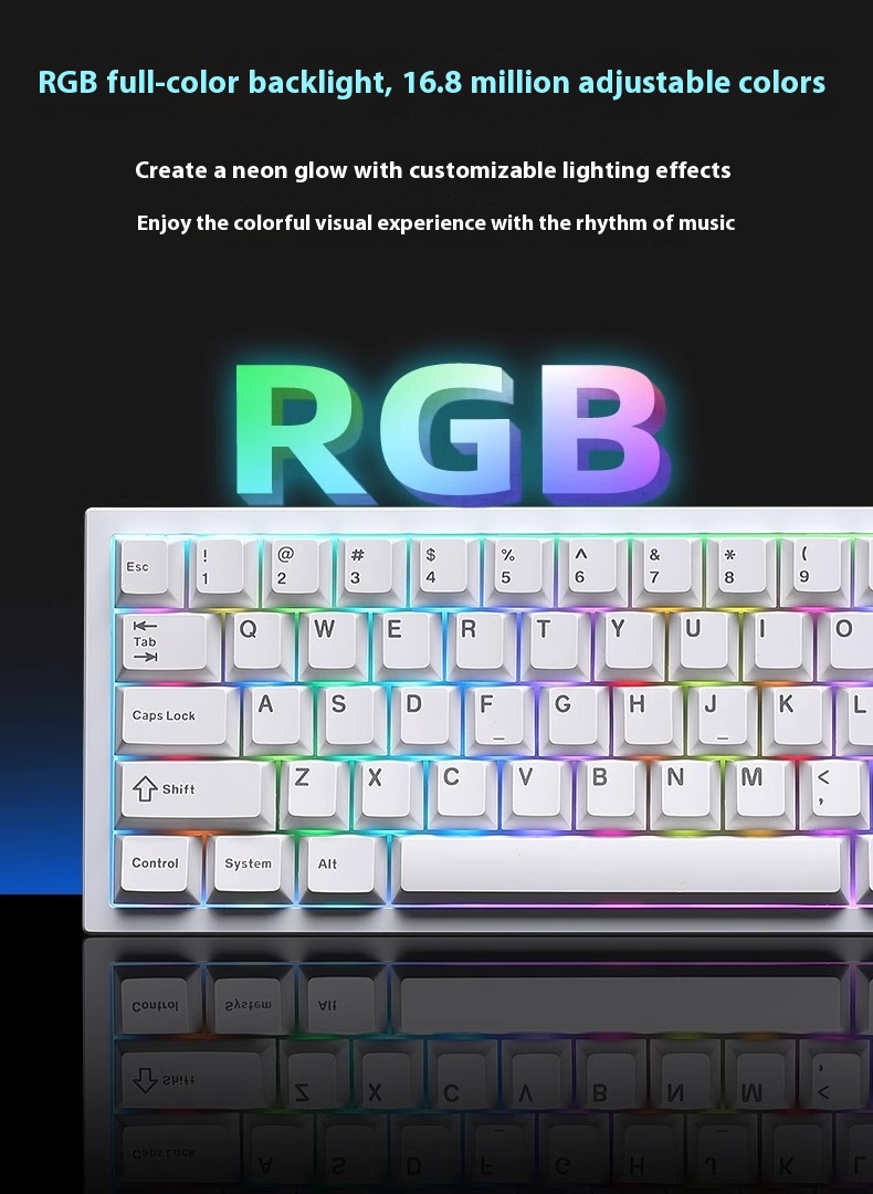 YUNZII AL65 Aluminum Wireless Mechanical Keyboard 65% Hot swappable RGB ...