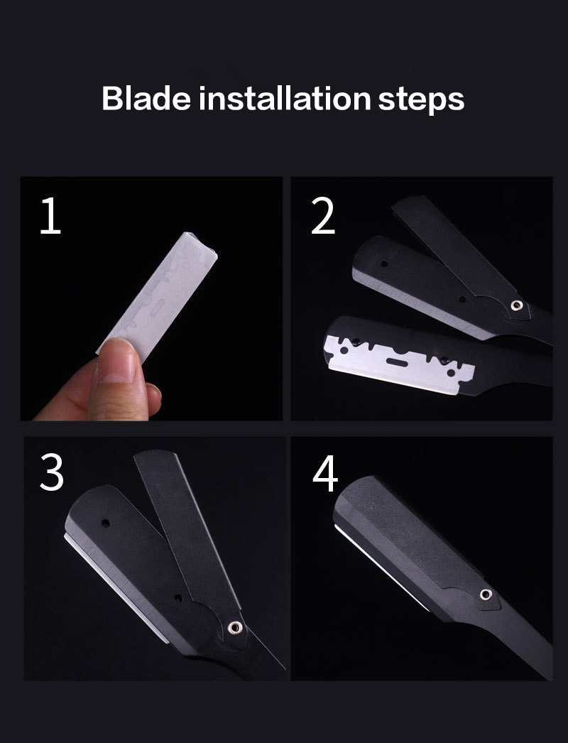 Old Style Manual Shaver Stainless Steel Folding Shaver Color Wood Black ...