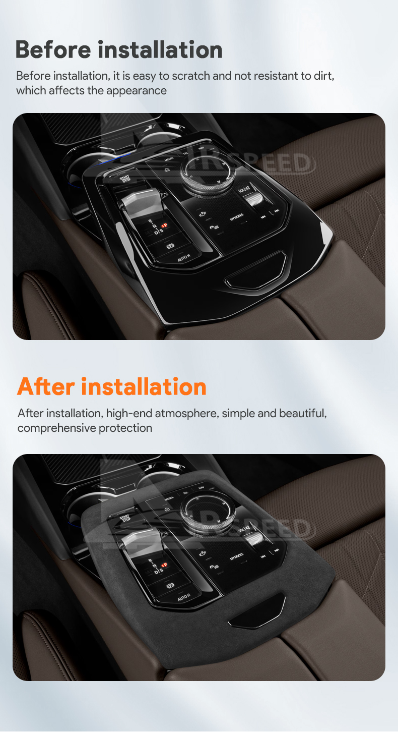 For BMW 5-Series G60 2024 2025 Suede Car Gear Panel Decorative Frame ...