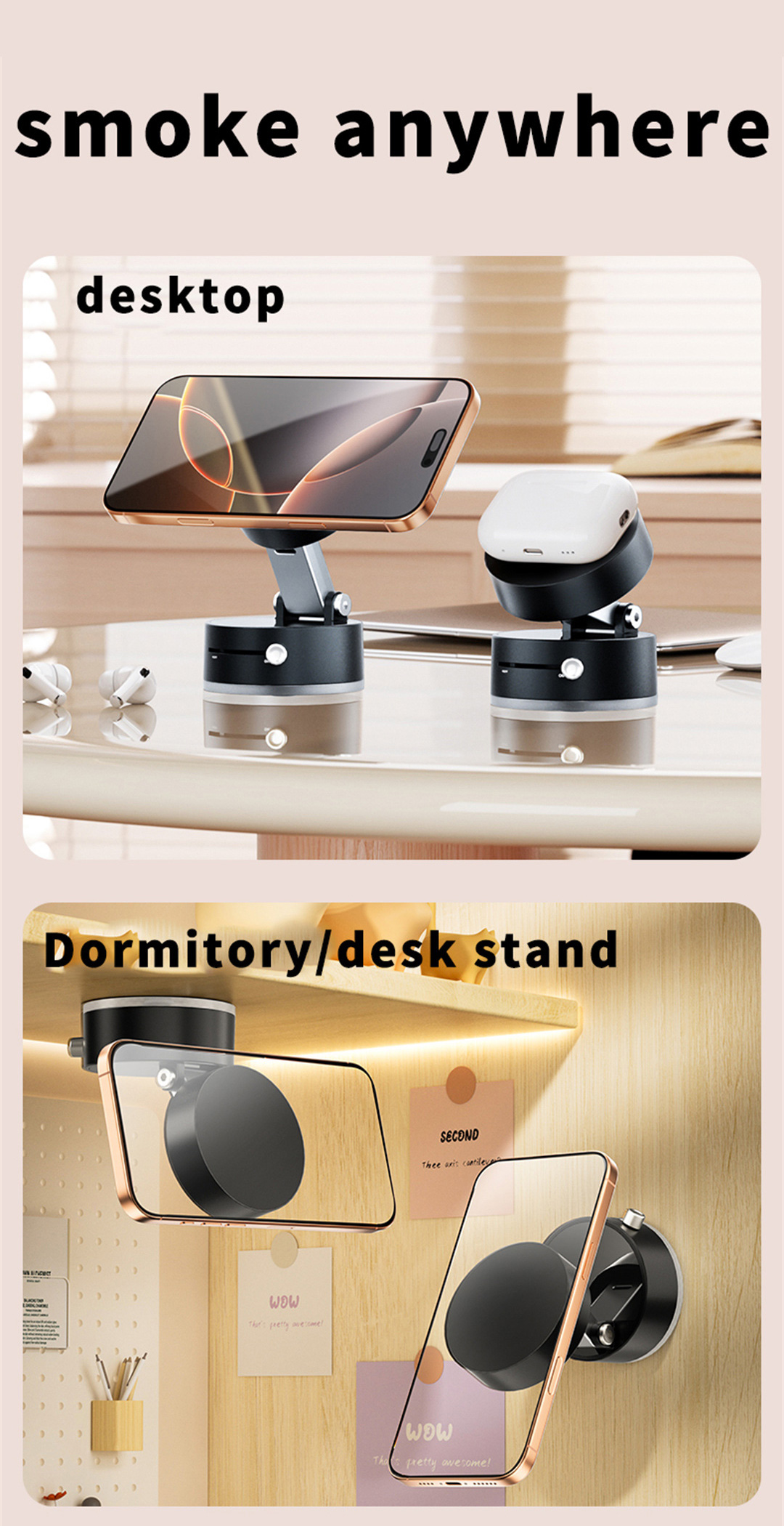 A2 Suction Mount Octopus Suction+Magnetic Snap Dual Mode Car Desk Multi ...