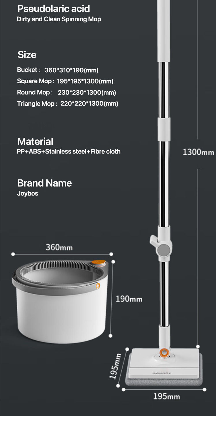 Joybos® Square Spin Mop Manual Press 360° Centrifugal Dehydration ...