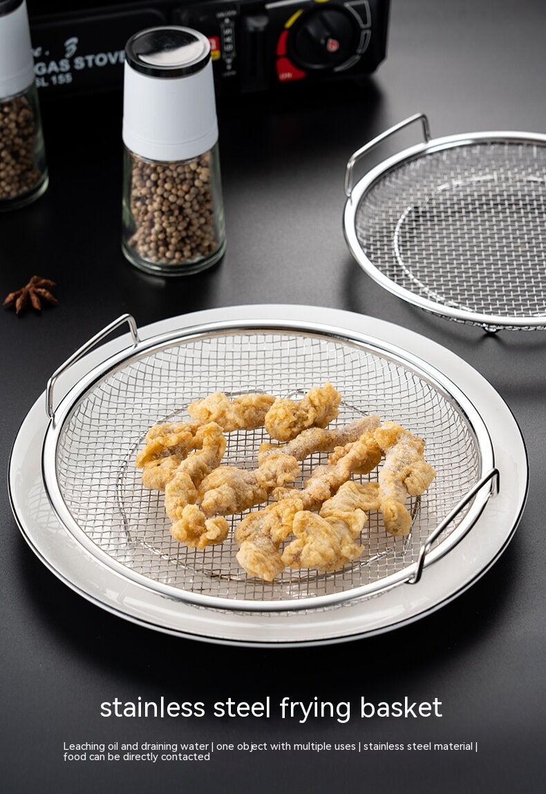 Kitchen Oil Strainer Pan Stainless Steel Frying Oil Strainer Pan Fine ...