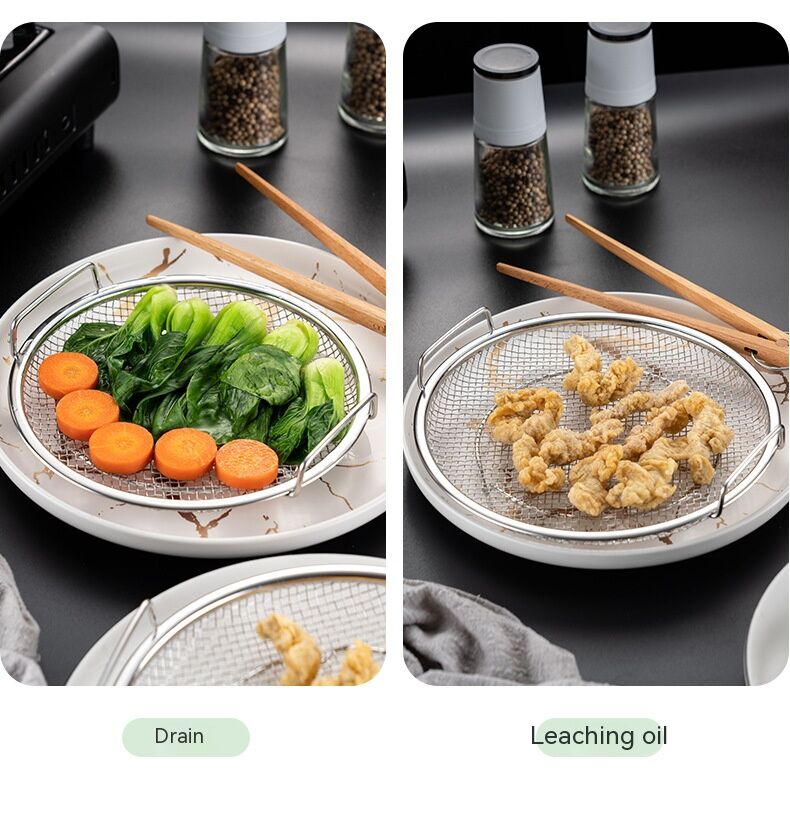 Kitchen Oil Strainer Pan Stainless Steel Frying Oil Strainer Pan Fine ...