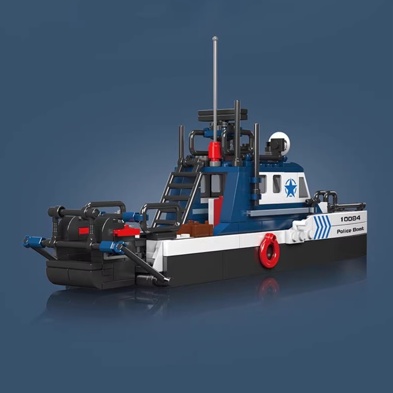 Police Boat Building Blocks 413 Pcs Mould King Ship Bricks Toy Set ...