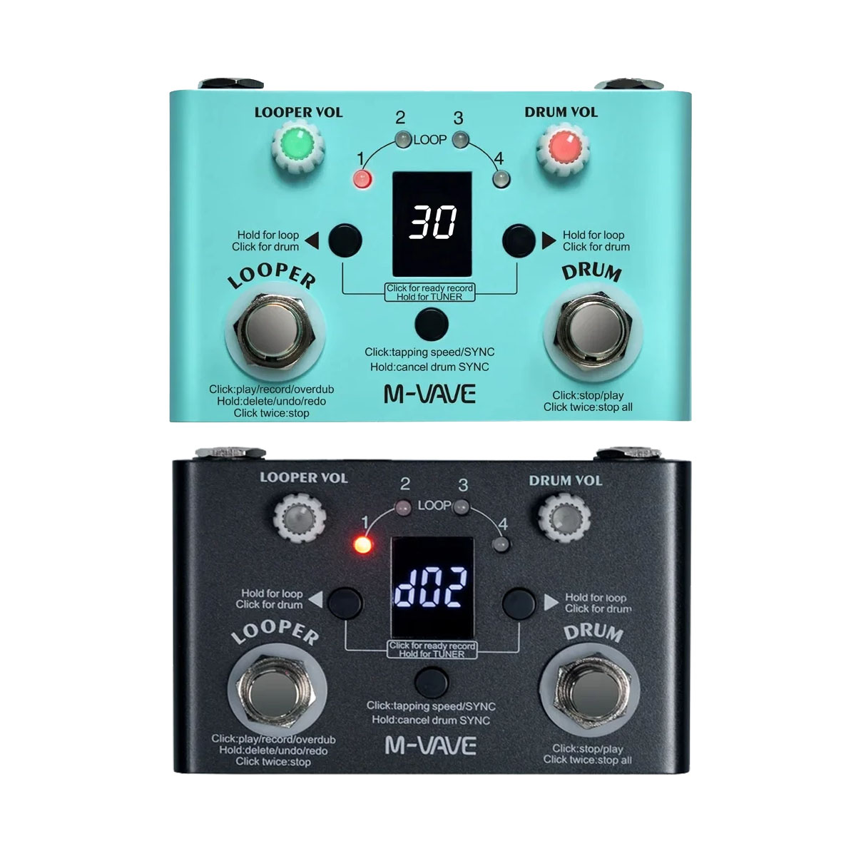 M-VAVE Guitar Effect Pedal Drum Looper Effector 30 Drums 11 Mins Looper ...