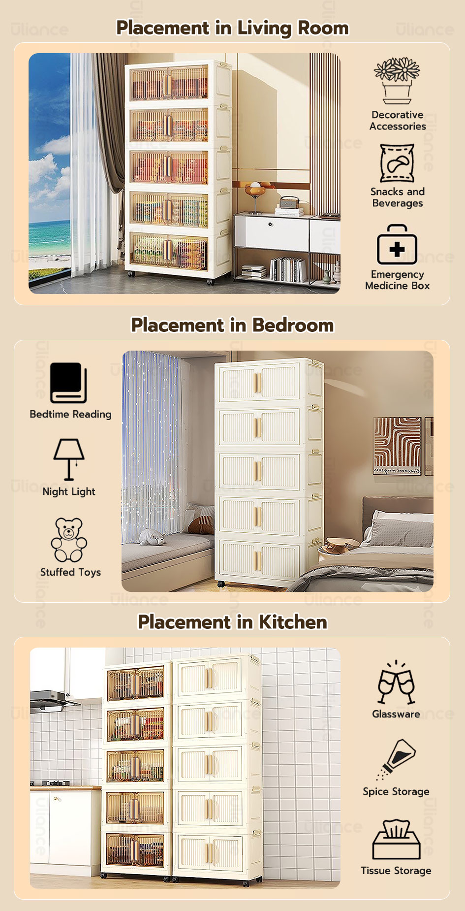 Uliance 40-80cm Lowest Price Gap Storage Organizer Magnetic Door ...