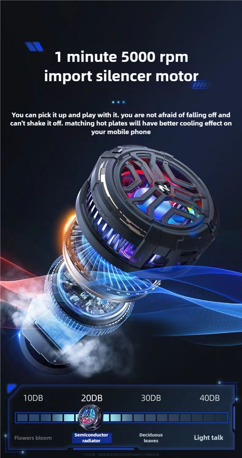 𝐍𝐎𝐇𝐎𝐍 Magnetic Phone Cooler Gaming Radiator Portable Cooling Fan Back ...