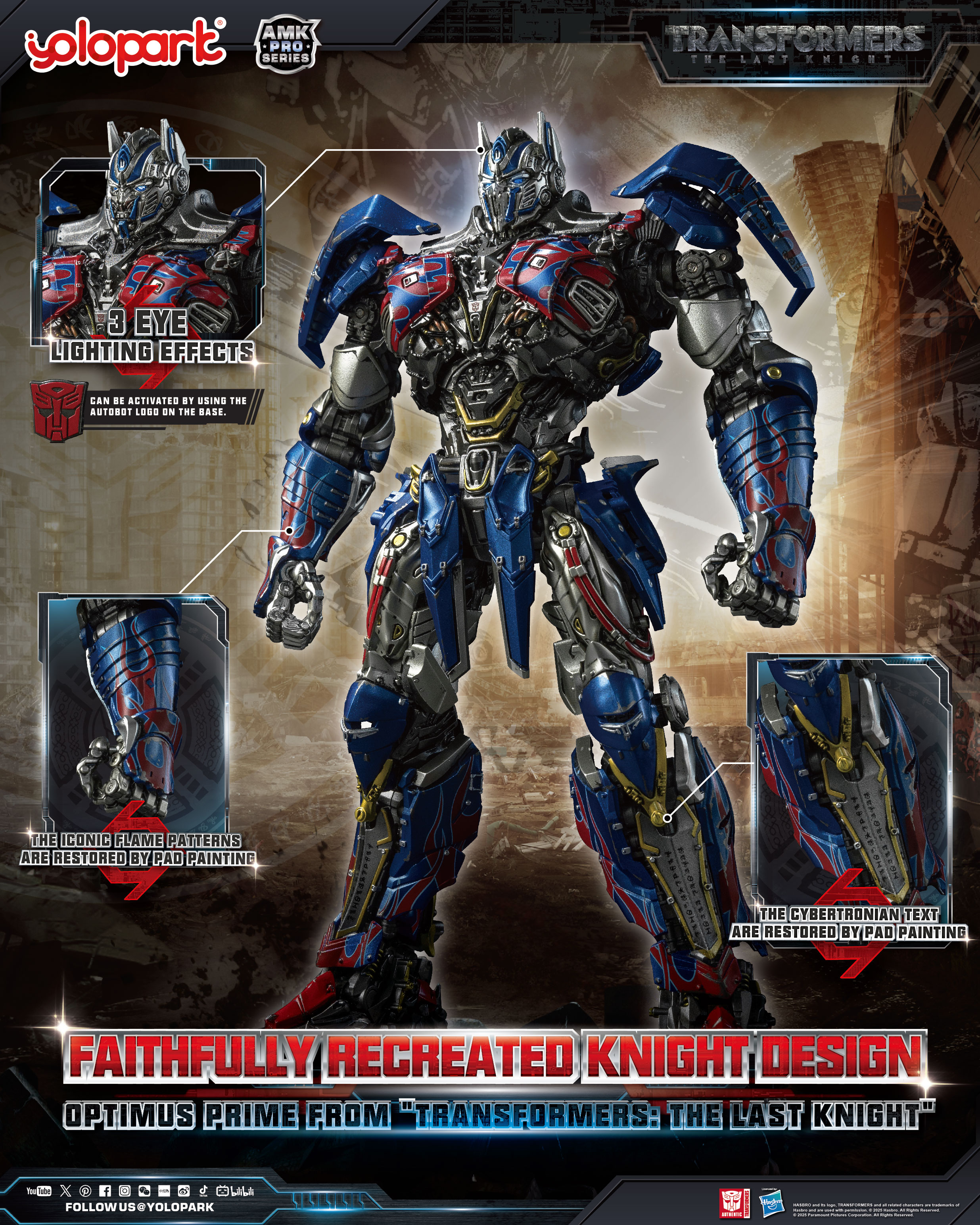 YOLOPARK AMK PRO Series Transformers The Last Knight Optimus Prime Model Kit 20cm Action Figure ...