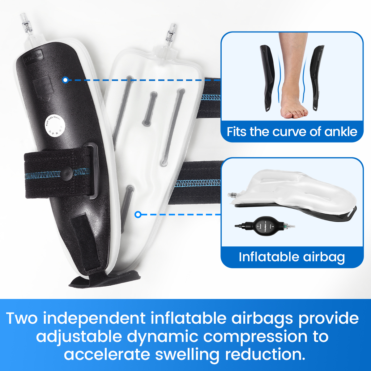 VELPEAU Ankle Support Stirrup Ankle Splint Adjustable Rigid Stabilizer ...