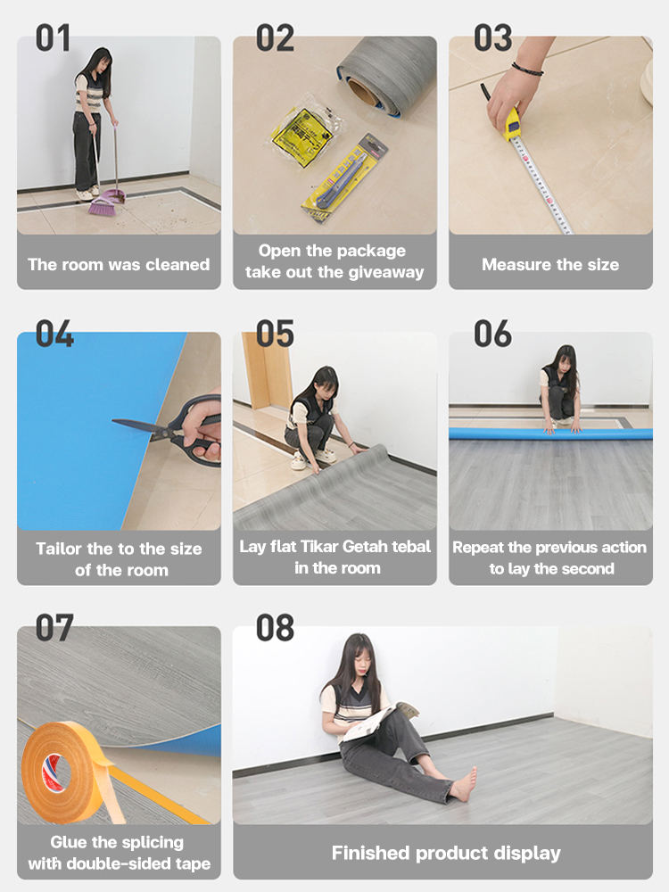 Upcycled PVC Tikar Getah tebal 1 gulung vinyl flooring tikar getah ...