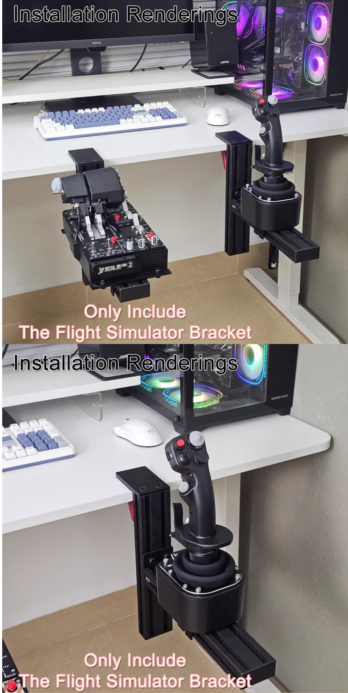 Flight Simulator Joystick Throttle Desktop Bracket Suitable for Logitech x56 Tumaster TCA ...