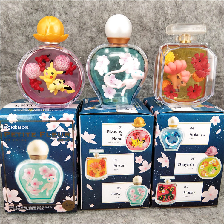 6Pcs/Set Anime Pokémon Figure Perfume Bottle Pikachu Umbreon Vulpix Mew ...
