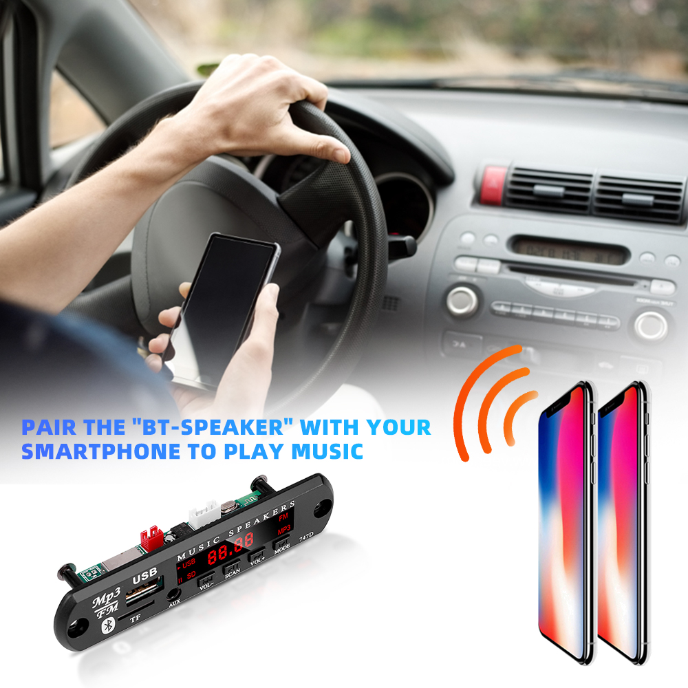 Wireless Decoder Board Bluetooth 5.3 MP3 WMA Audio Board 5V 12V USB TF ...
