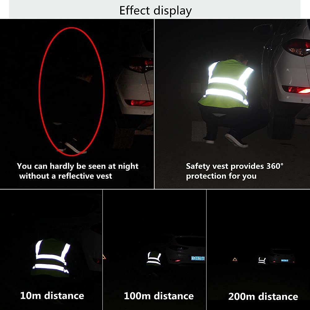 Safety Vest Security guard High Viz Reflective Vest Oxford Fabric Multi ...
