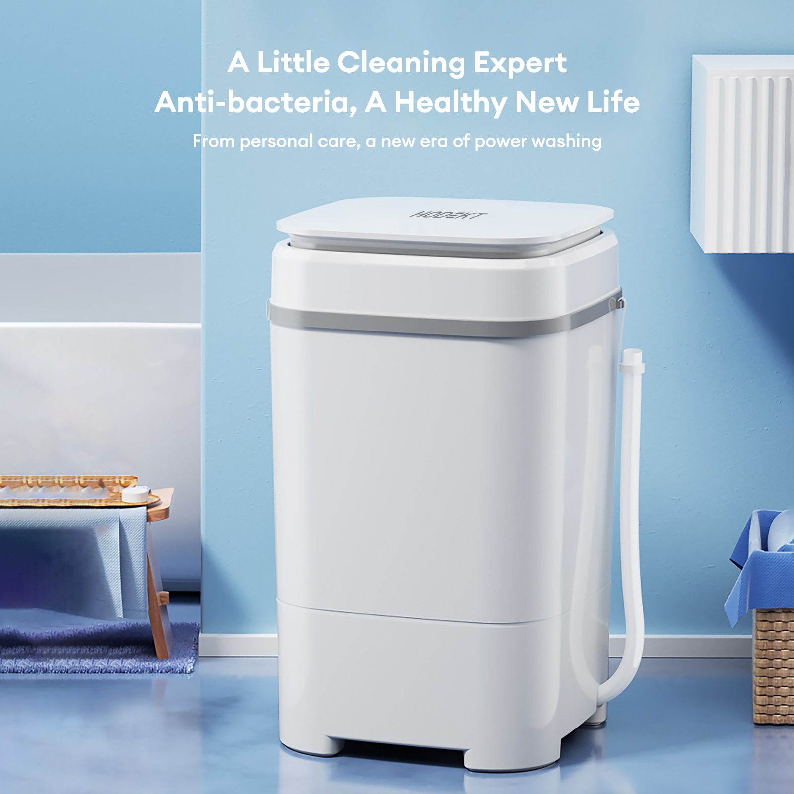 HODEKT 7KG Mesin Basuh Large Capacity, Family Mini Washing Machine ...