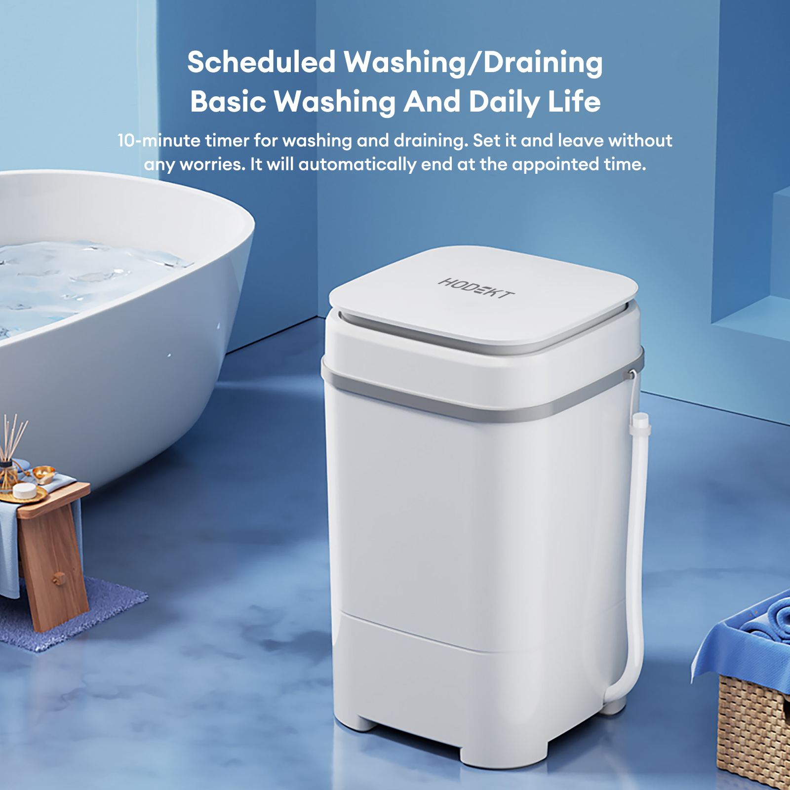 HODEKT 7KG Mesin Basuh Large Capacity, Family Mini Washing Machine ...