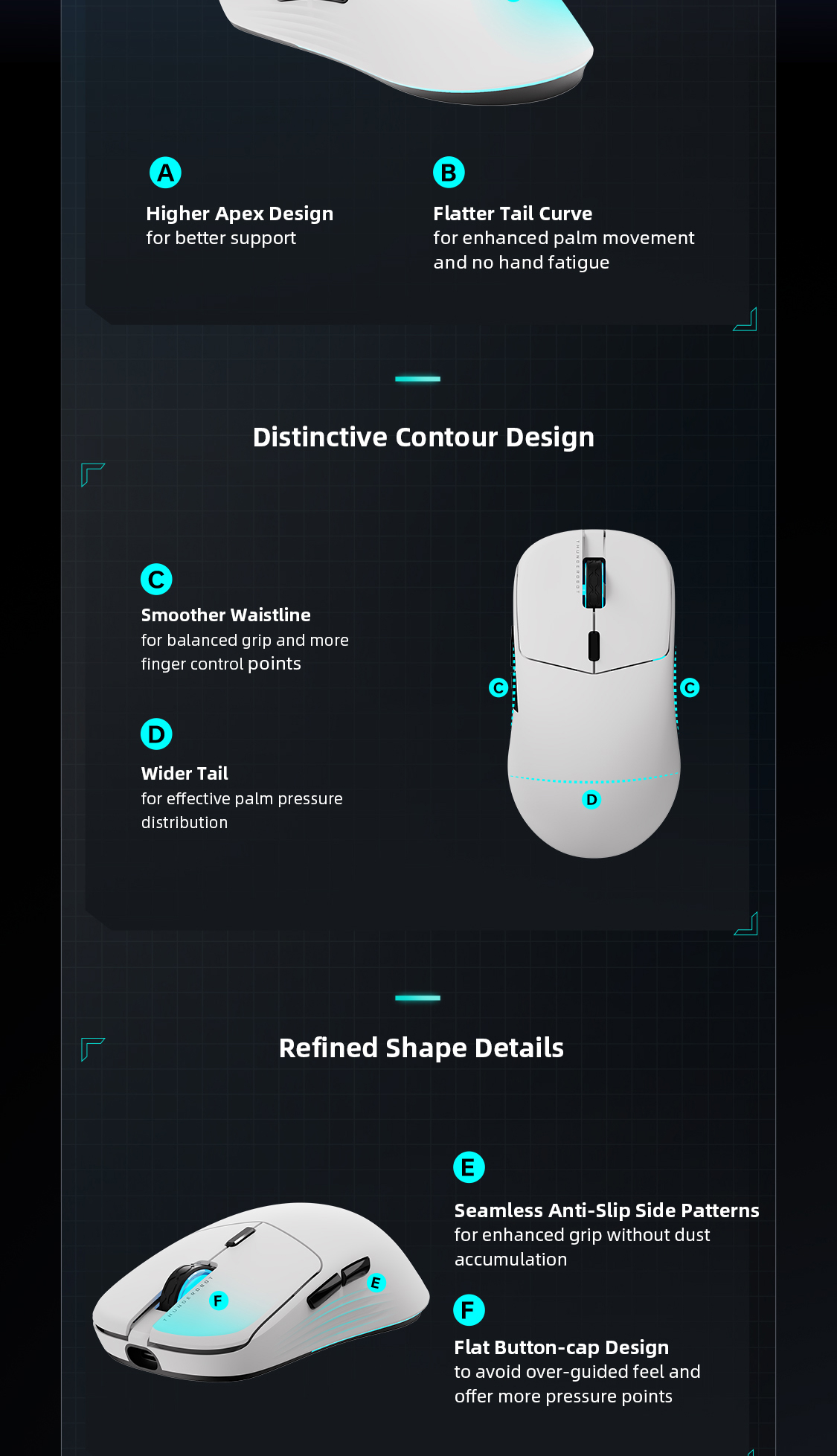 Thunderobot ML7 Gaming Mouse With Charging Dock Long Battery Life Tri ...