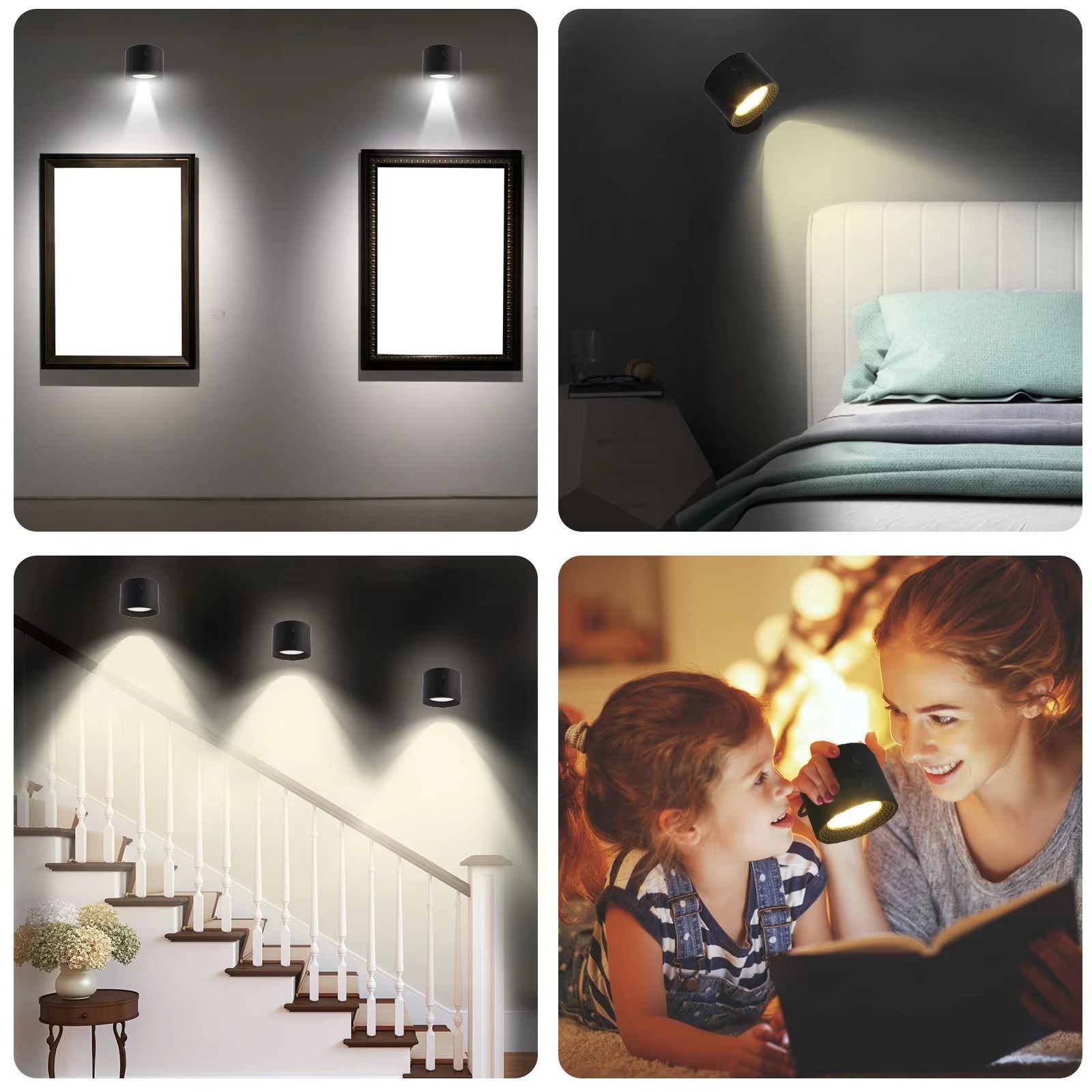 [Malaysia Delivery] LED magnetic Wall light 360° Rotatable Rechargeable ...