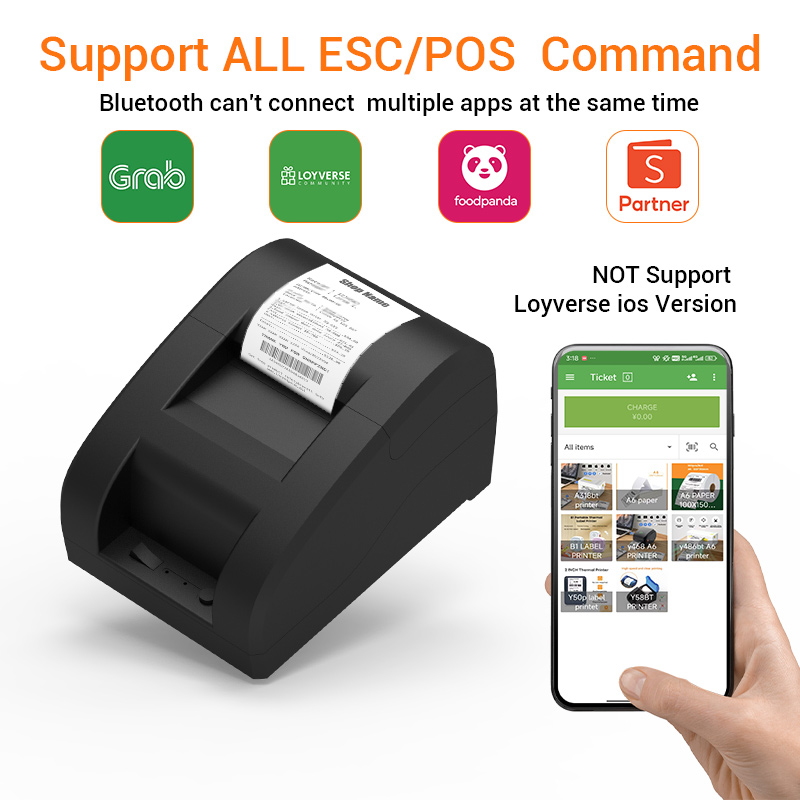 Flashlabel Mesin Resit, Thermal Receipt Printer 58mm Cash Pos Bluetooth ...