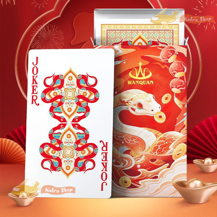 54pcs Snake Year Poker 2025 Luxury Sanding Card Friends Party Board ...