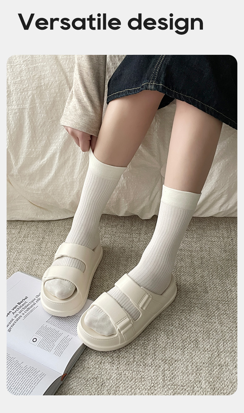 UTUNE Thick-Soled Double Strap Slippers Women's Summer Slippers EVA ...