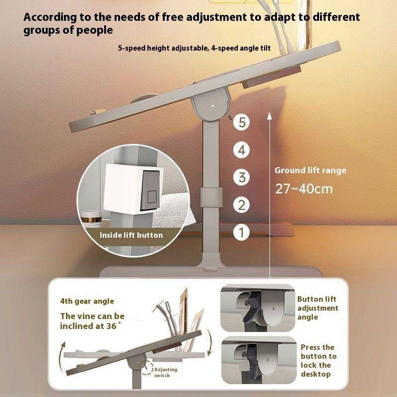 Liftable Bedside Small Table Adjustable Foldable Table Multifunctional ...