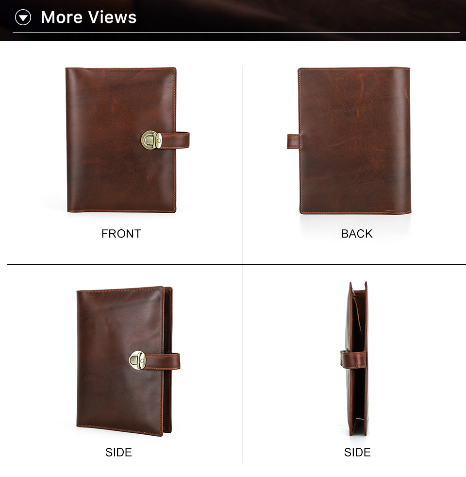CONTACTS FAMILY Genuine Leather Notebook A5 Cover Case with Pen Holder ...