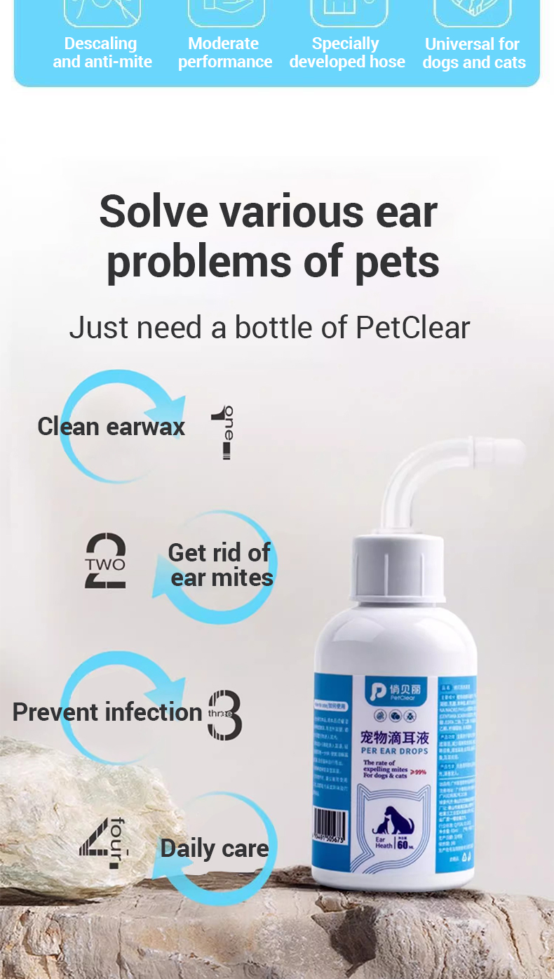 【Buy 2 Get 1 Free】“PetClear” Pet Ear Drop Ear Cleaning for Cats and ...