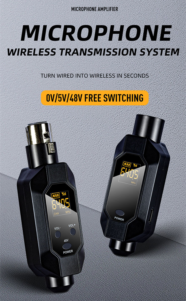 Wireless Microphone System 2.4GHz Wireless XLR Transmitter Receiver for ...