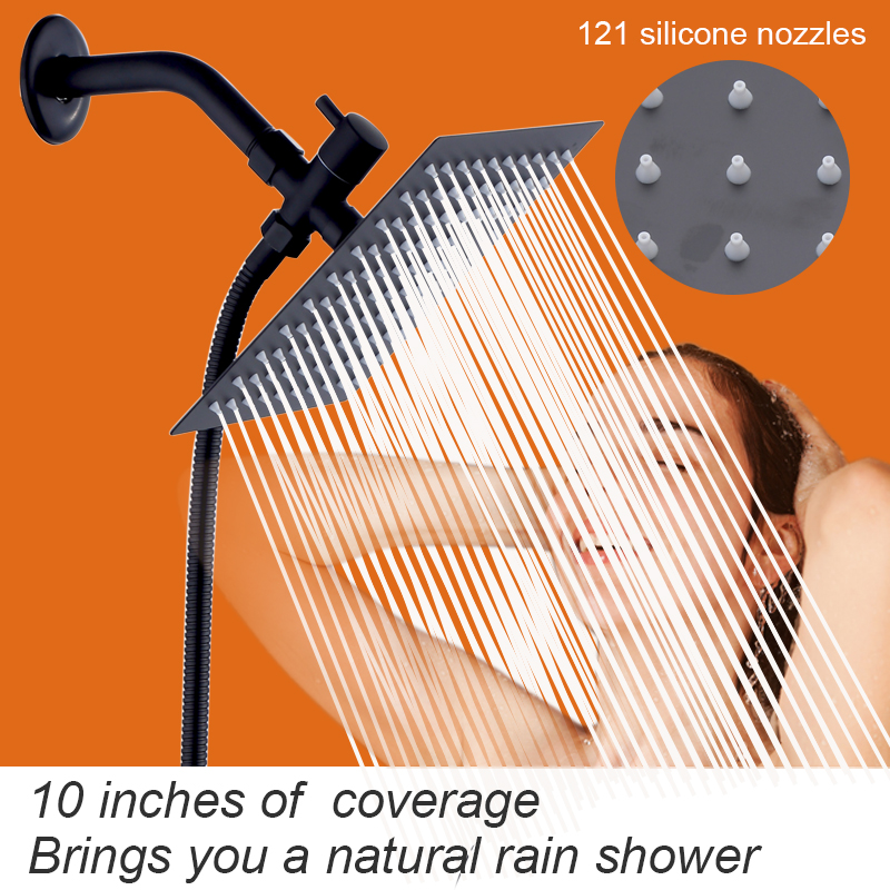 Baokemo Stainless Steel 8 inch/10 inch Square Top Sprayer Shower Set ...