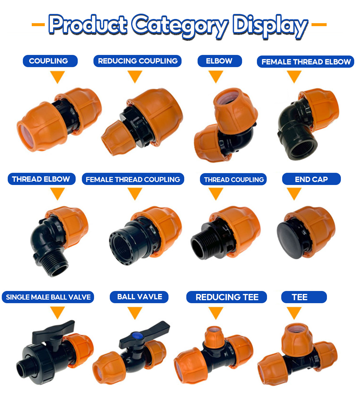 HDPE Fittings 20/25/32mm POLY PIPE FITTINGS Equal Coupler/Tee/Elbow ...