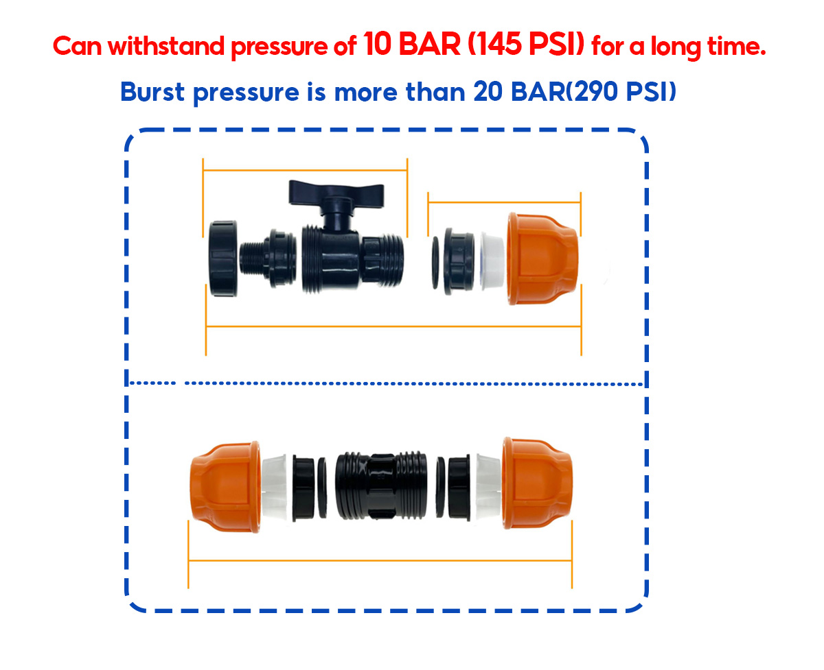 HDPE Fittings 20/25/32mm POLY PIPE FITTINGS Equal Coupler/Tee/Elbow ...