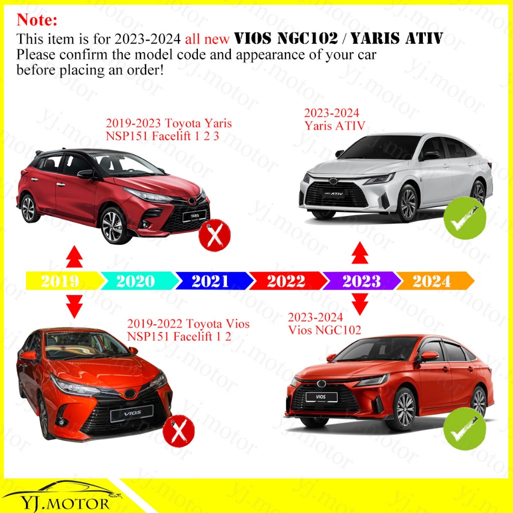 For 2023 - 2024 Toyota Vios / Yaris ativ Front Bumper Air Intake Cover ...