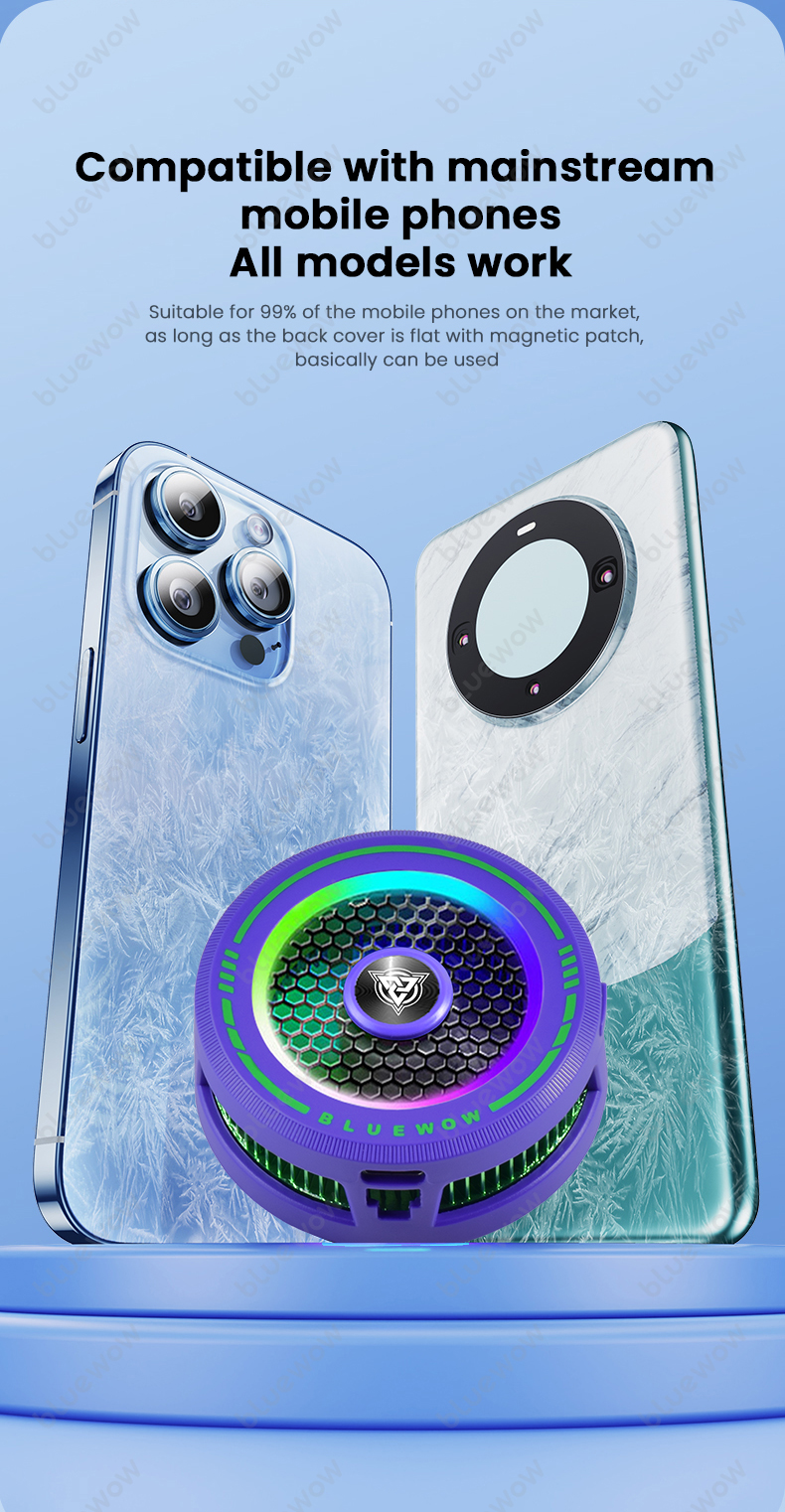 【2025 NEW】BlueWow X109-EVA 15W Phone Cooler Magnetic Cooling Fan, Extreme Cooling Phone Cooler ...