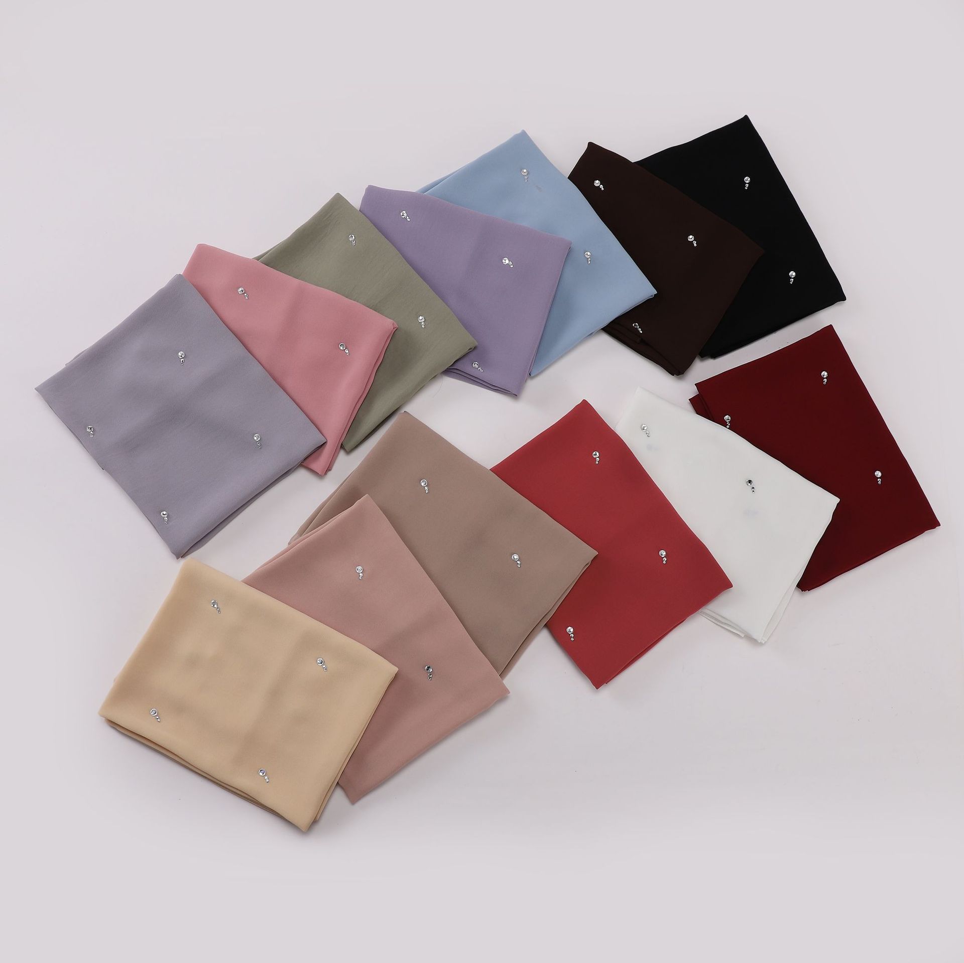 Jifang Bling Tears Rhinestones Plain Bubble Chiffon Shawl Pashmina Head ...