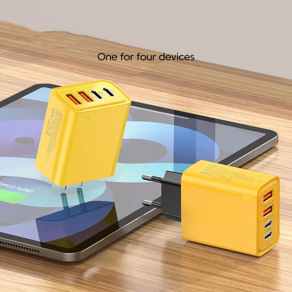 2C+2USB 4 Ports Charger Type C Quick Charge USB Charger Adapter For ...