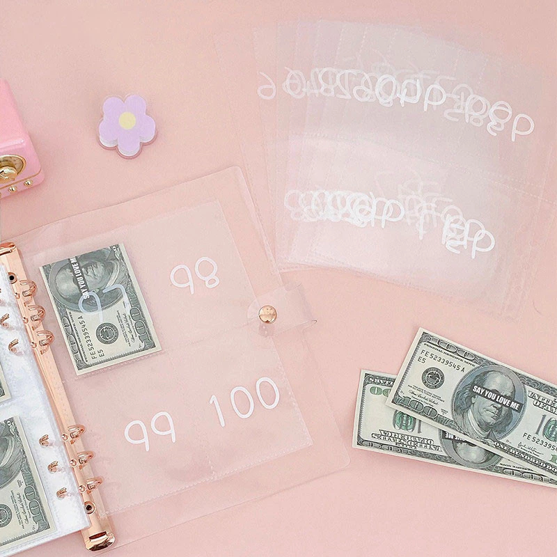 100 Envelope Savings Challenge Binder, Waterproof na Budget Organizer ...