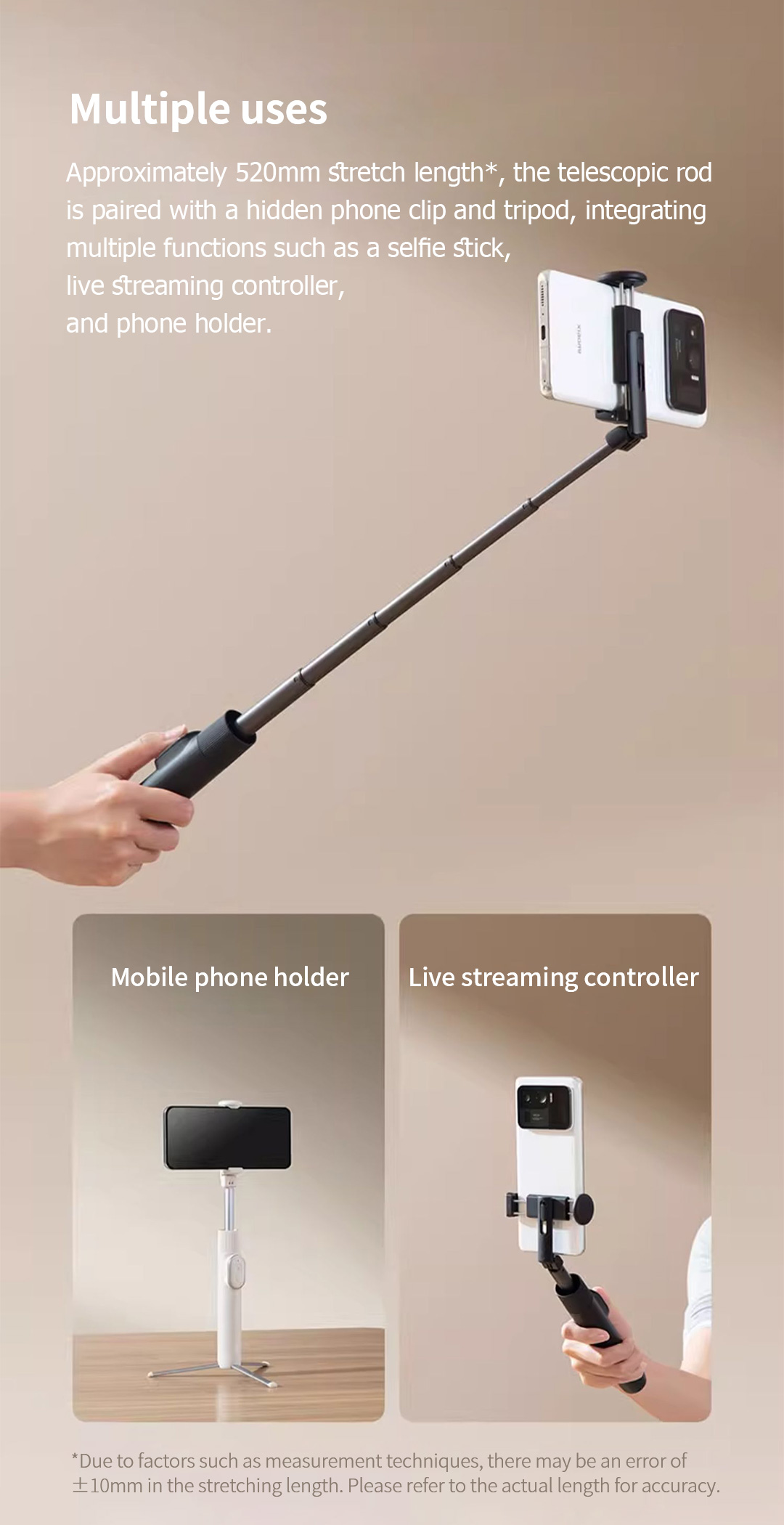 Xiaomi Multifunctional Bluetooth Remote Control Mini Bracket Style ...